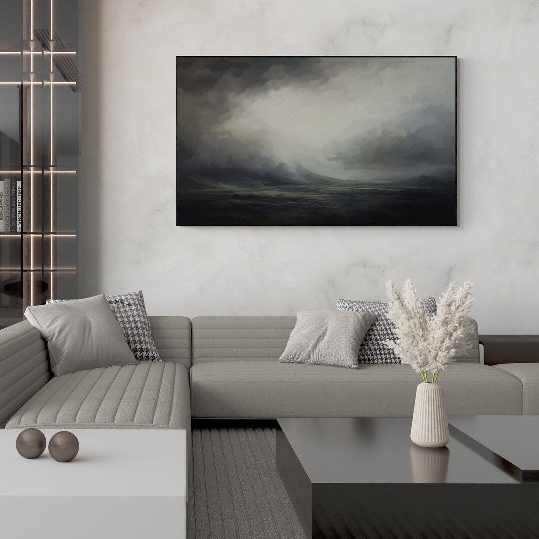 Moody Dark Abstract Landscape Art | Modern Abstract Landscape Painting ...