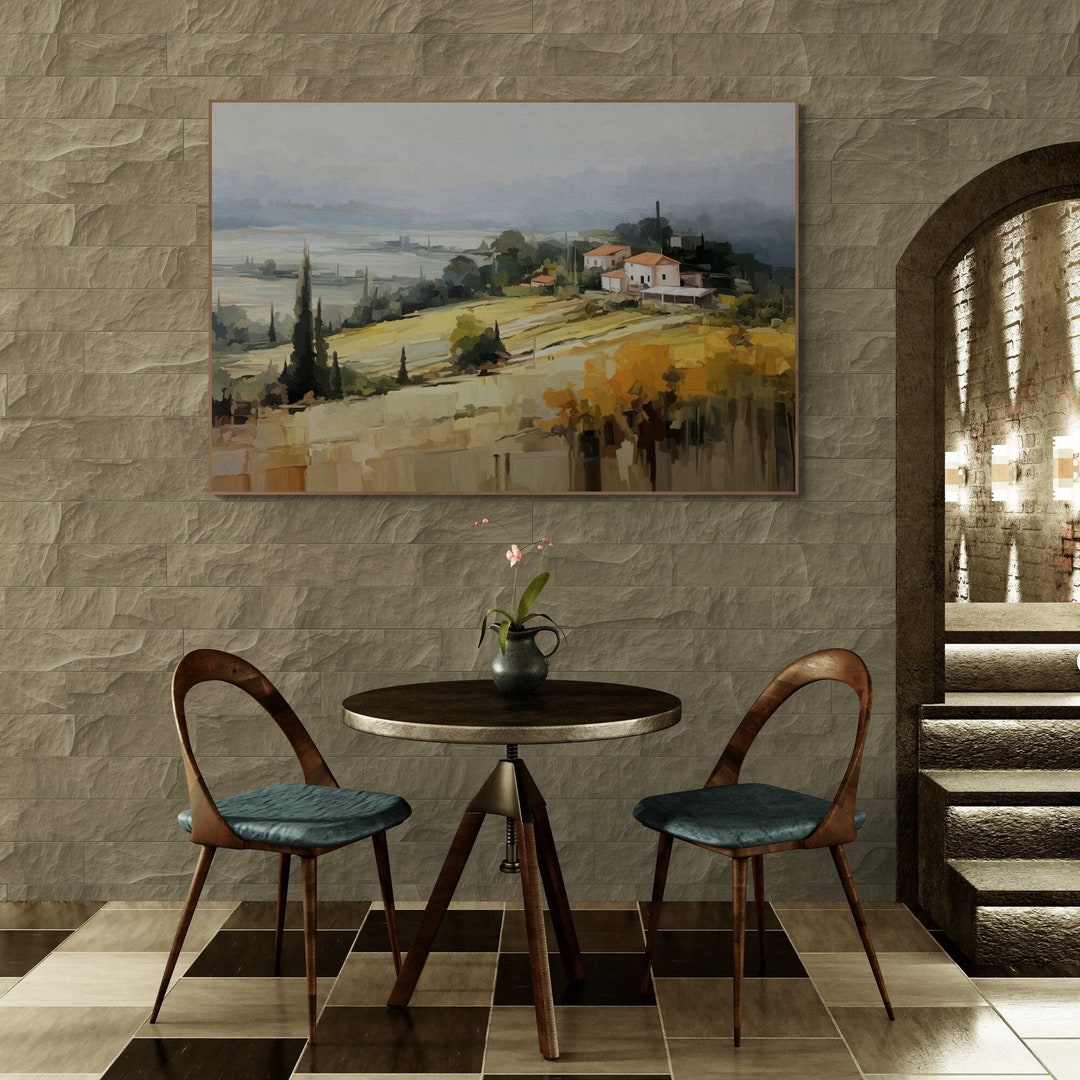 Abstract Italian Countryside Landscape Painting (DIY Downloadable Art ...