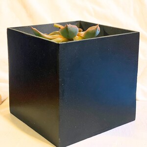 Handmade Planter Box With Drainaige | Unique Indoor Plant Pot in Black ...