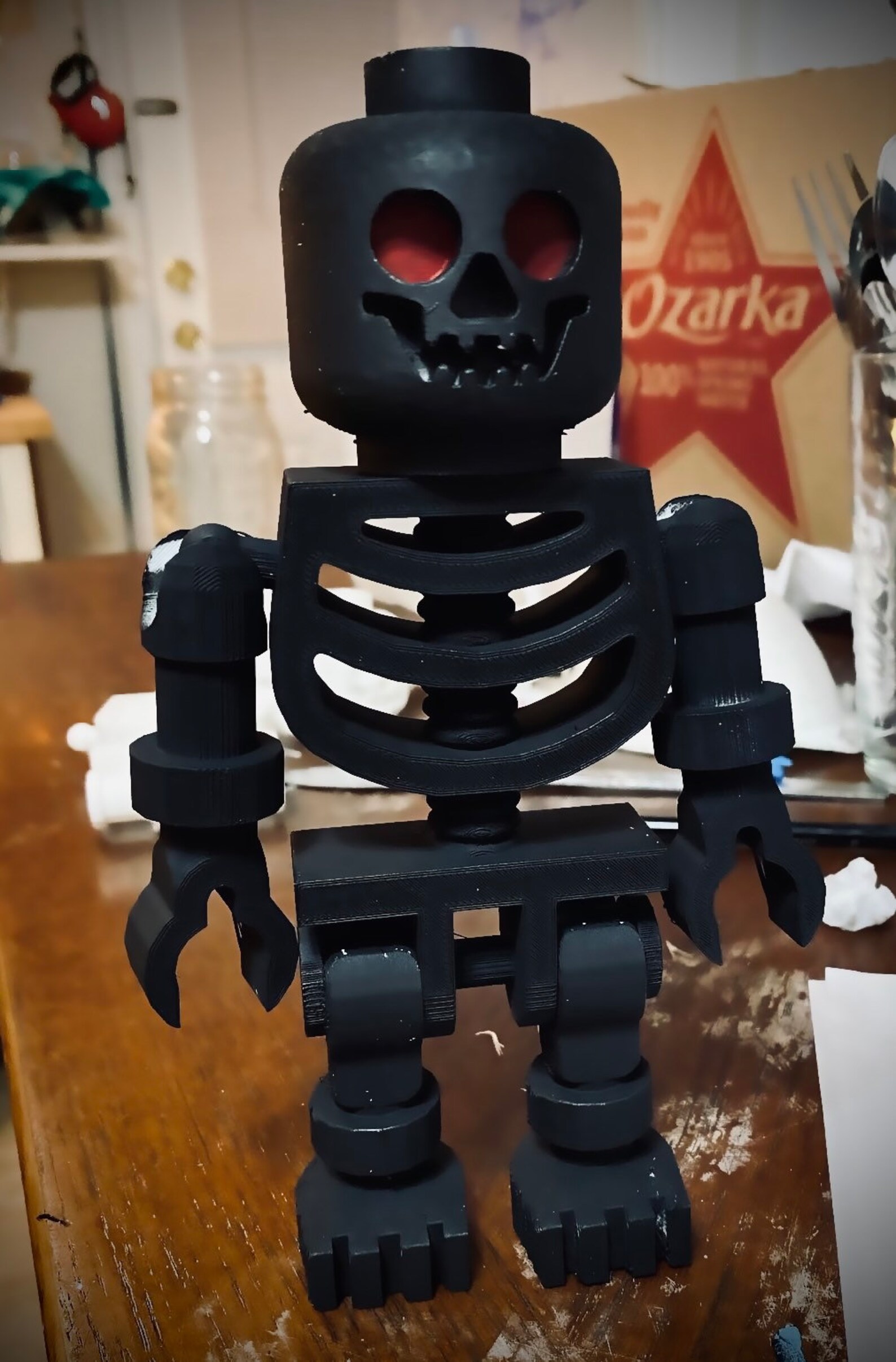Large XL 3d Printed Matte Black Lego Skeleton Statue - Etsy