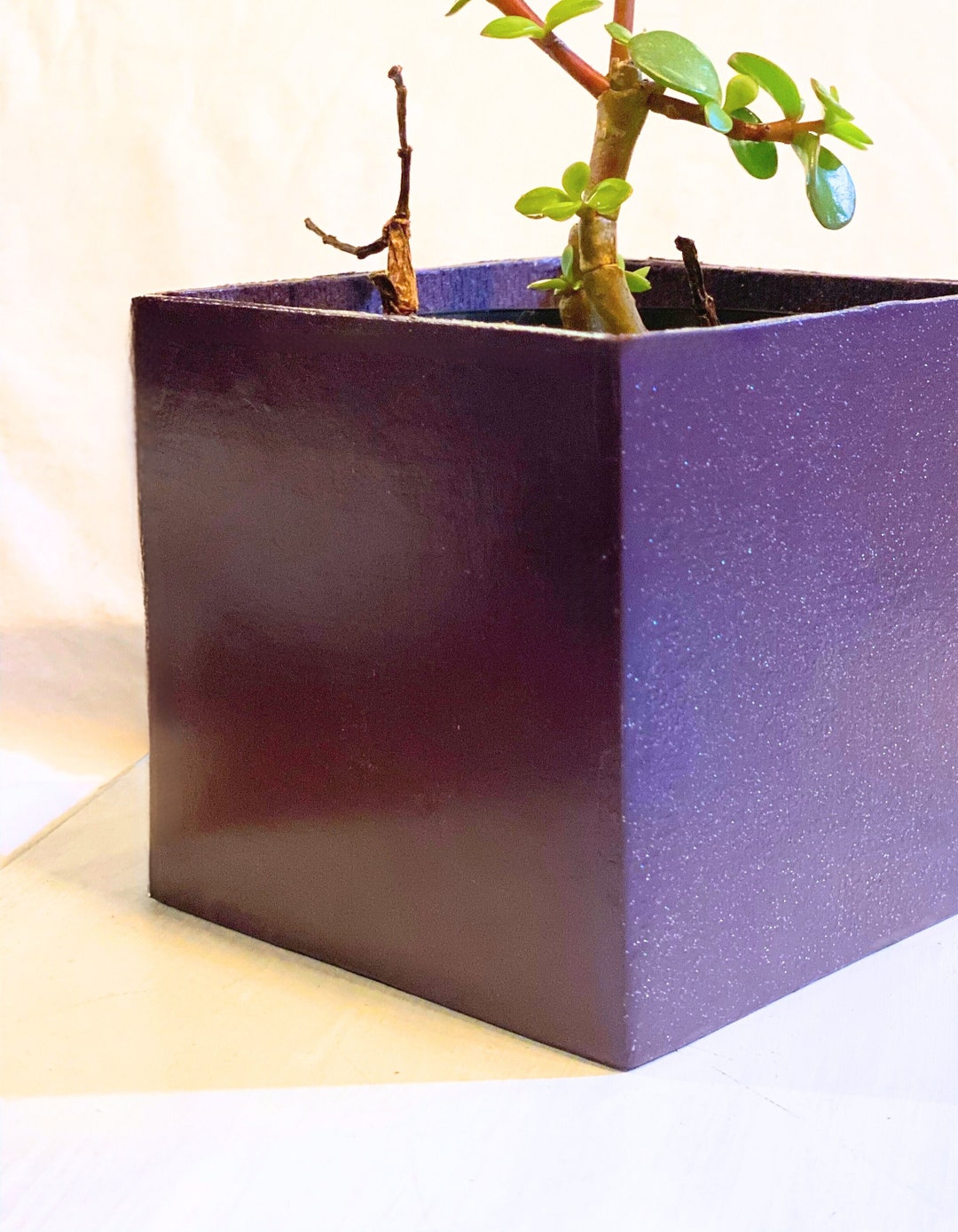 Purple Glitter Planters | 4-inch Shimmering Pots | Enchanted Home Decor ...