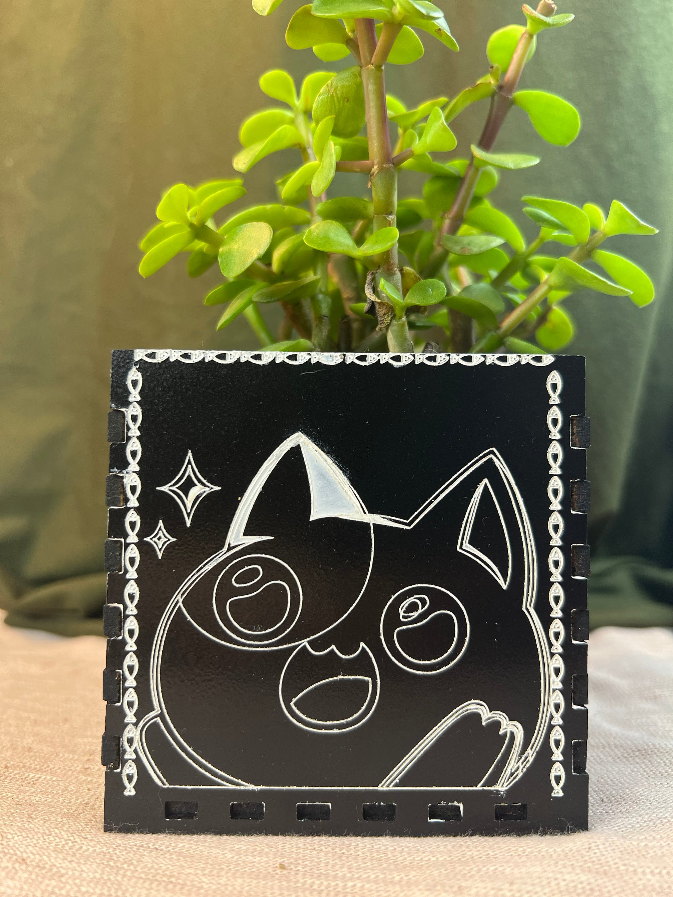 Anime Chibi Cat Planter, Chibi Art Home Decor, Car Plant Pot, Cute ...