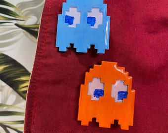 Orange Pacman Ghost - Etsy