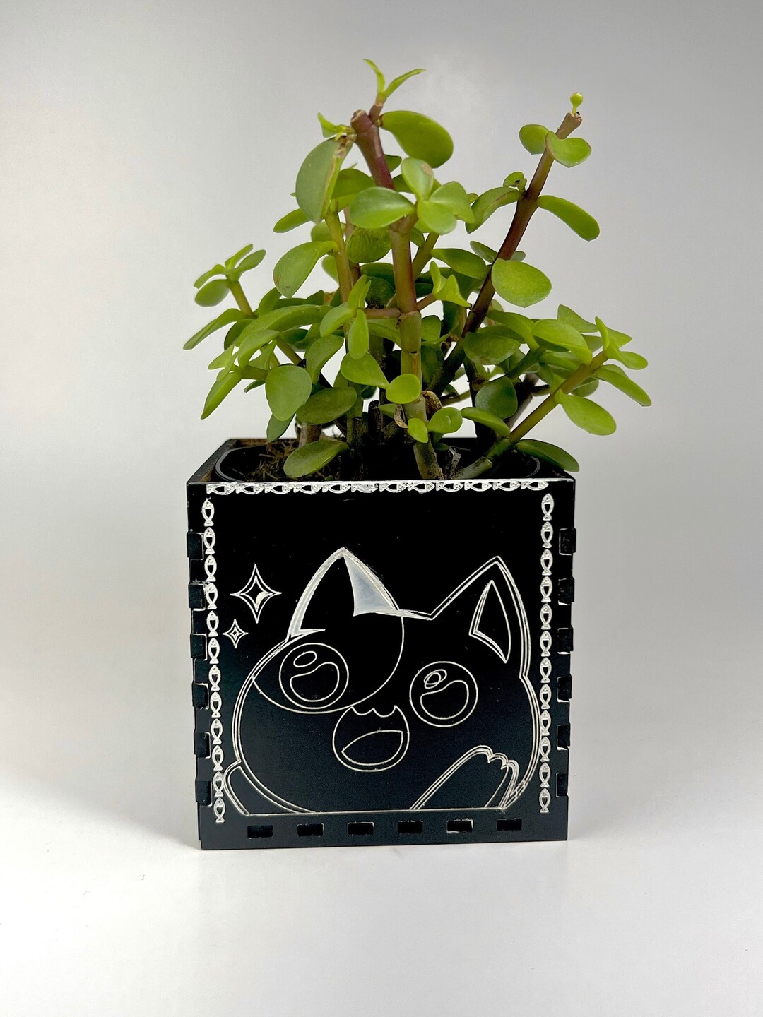 Anime Chibi Cat Planter, Chibi Art Home Decor, Car Plant Pot, Cute ...