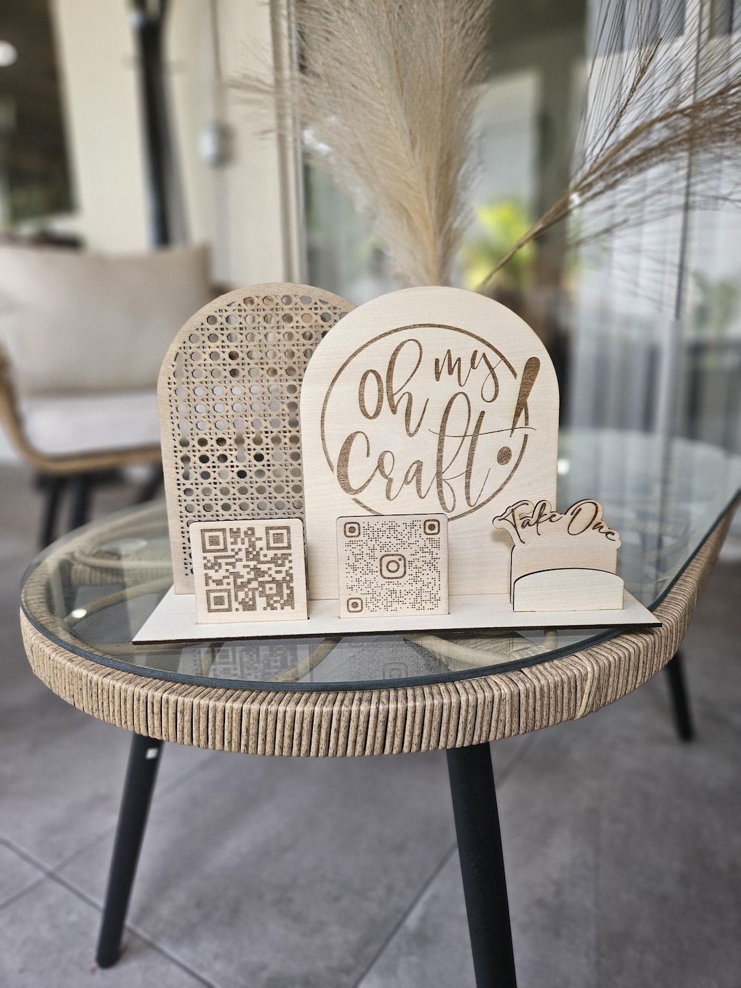 Custom Double Arch Logo Sign Business Card Holder Small Business ...