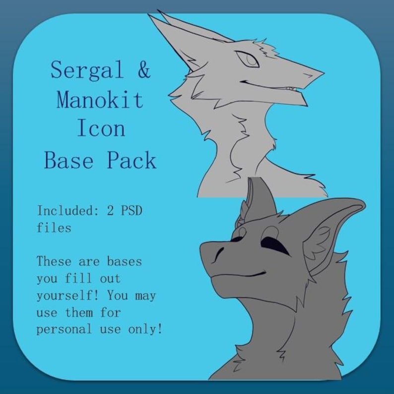 Furry Sergal and Manokit Icon Base Pack - Etsy