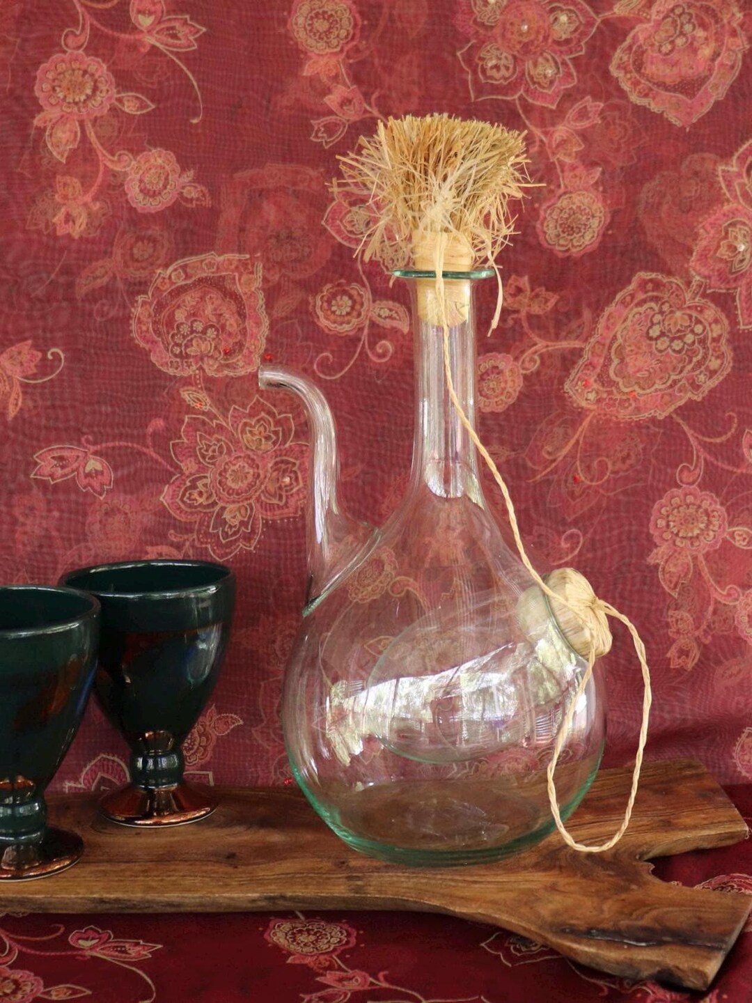 Italian Glass Wine Cooler Decanter With Hand-blown Ice Chamber - Etsy