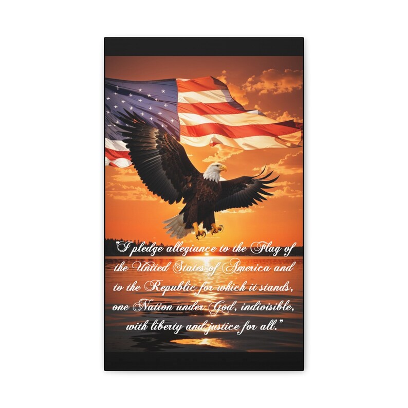 Eagle's Soaring Patriotism: A Sunset Oath - Etsy