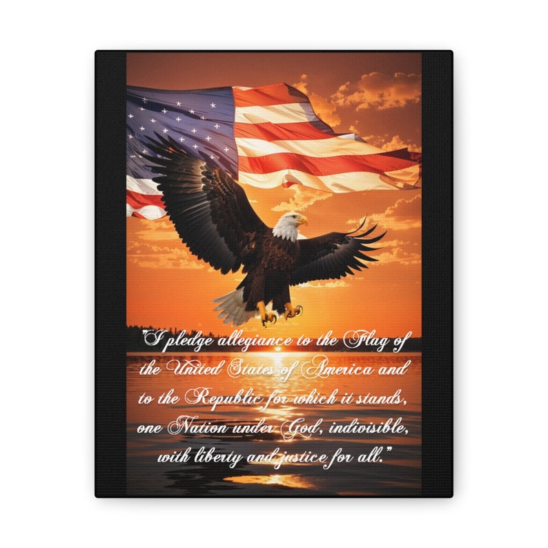 Eagle's Soaring Patriotism: A Sunset Oath - Etsy