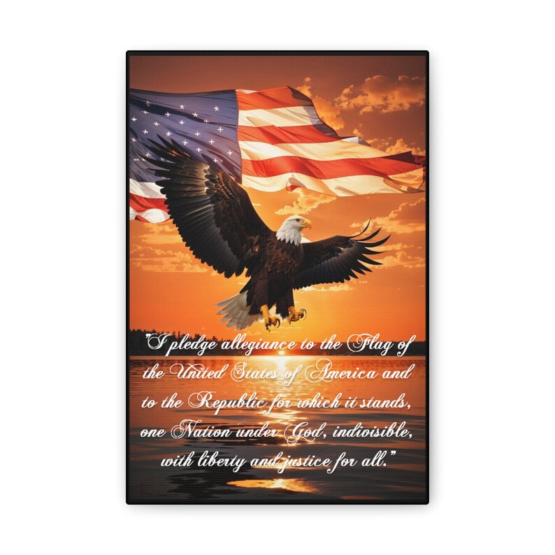 Eagle's Soaring Patriotism: A Sunset Oath - Etsy