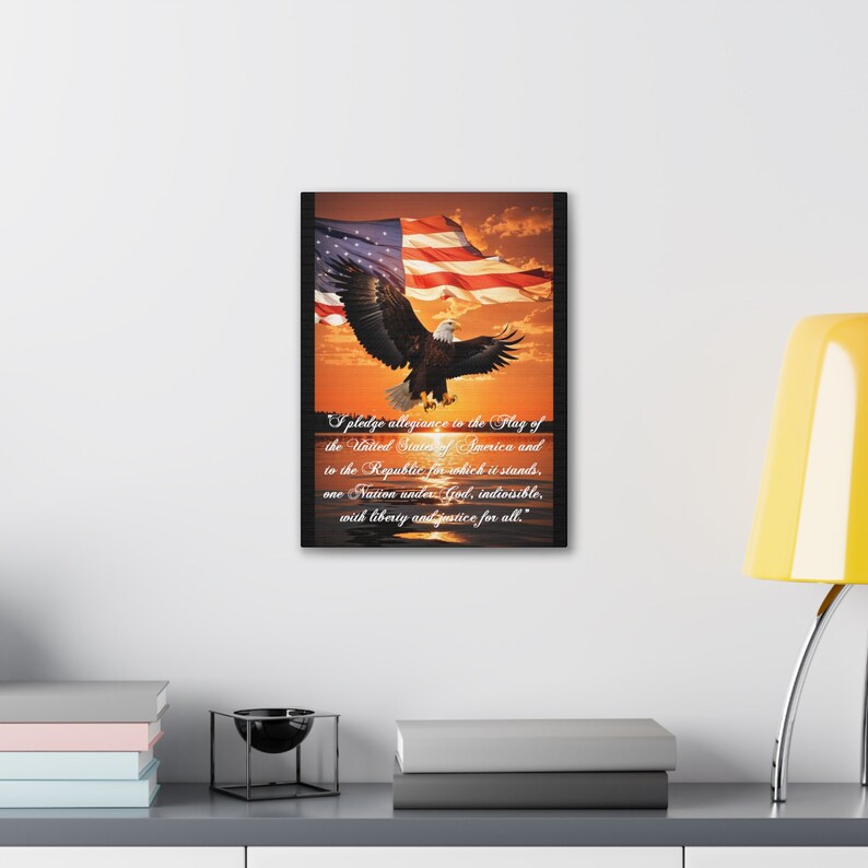 Eagle's Soaring Patriotism: A Sunset Oath - Etsy