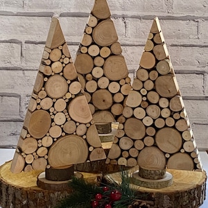 Christmas Tree/log Slice Tree/wood Tree/small Tree/wooden Decoration ...