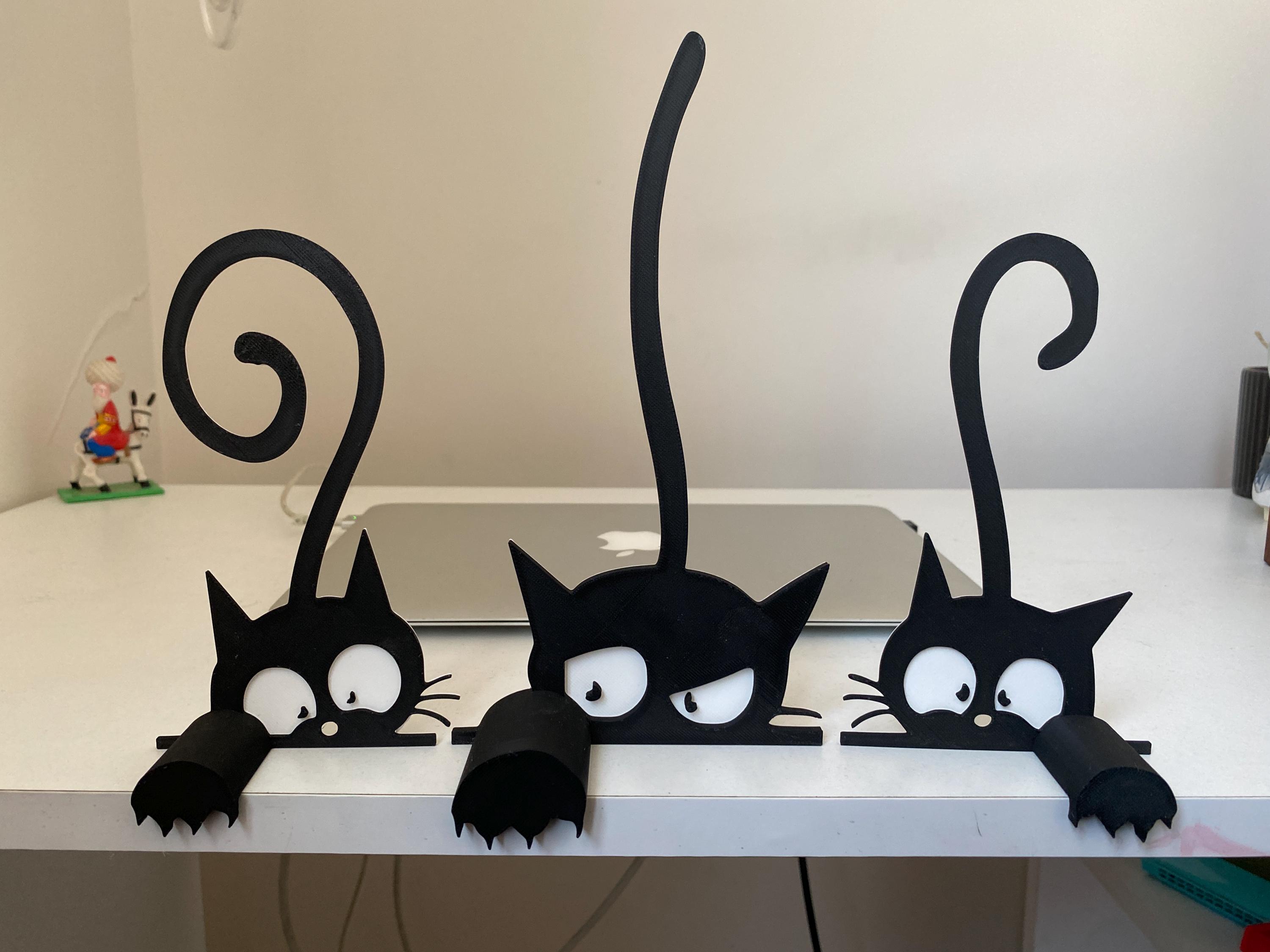 3D Printed Cat Shelf Decor: Modern PLA Cat Figurines - Etsy