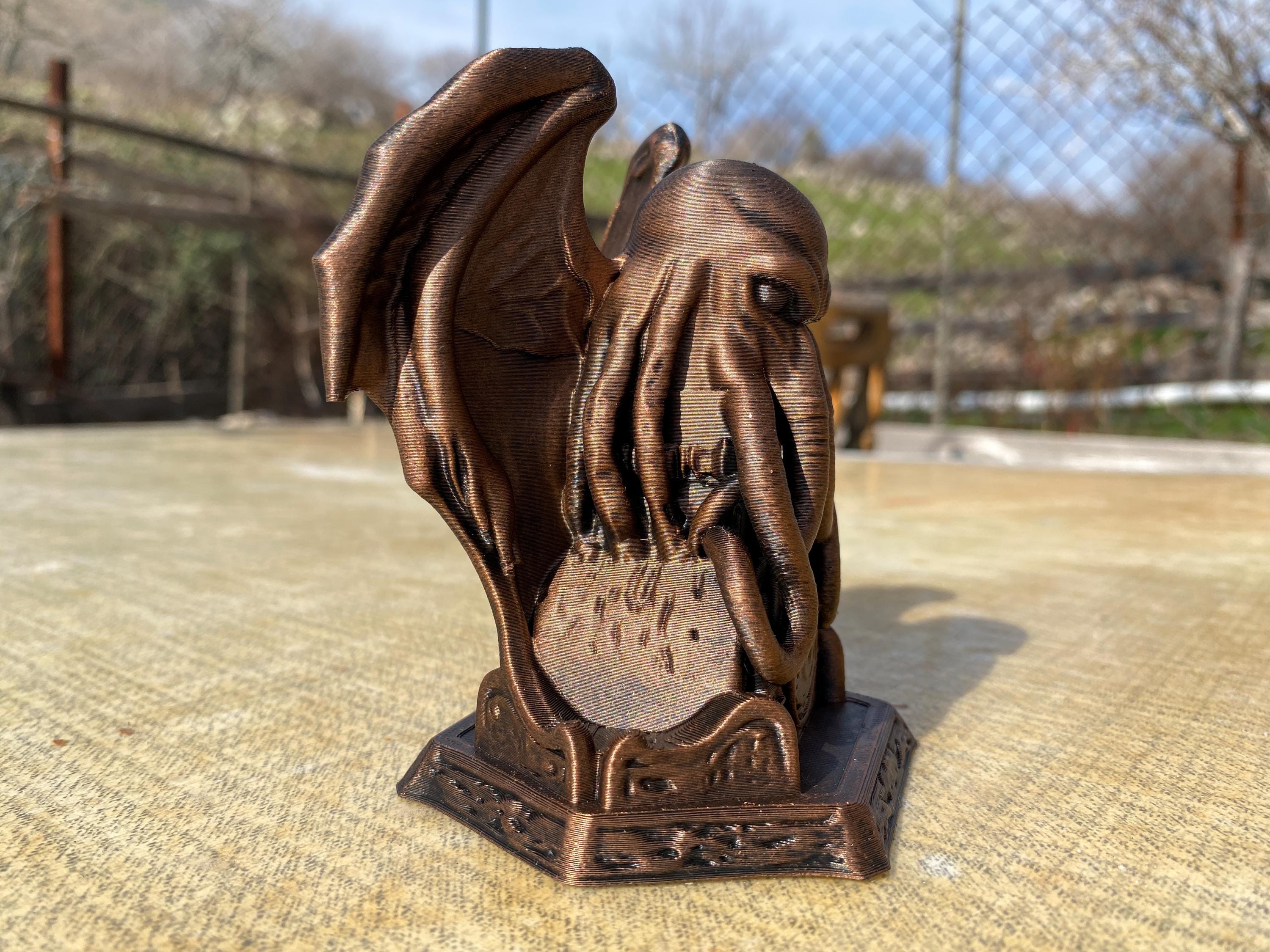 Hand-painted Cthulhu Figurine: Lovecraftian Horror, Gothic Home Decor ...