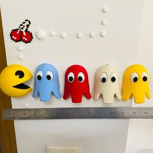 Retro Soul 3D Printed Pacman Wall Decor Set With Ghosts, Cherry, and ...
