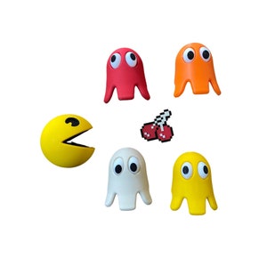 Retro Soul 3D Printed Pacman Wall Decor Set With Ghosts, Cherry, and ...