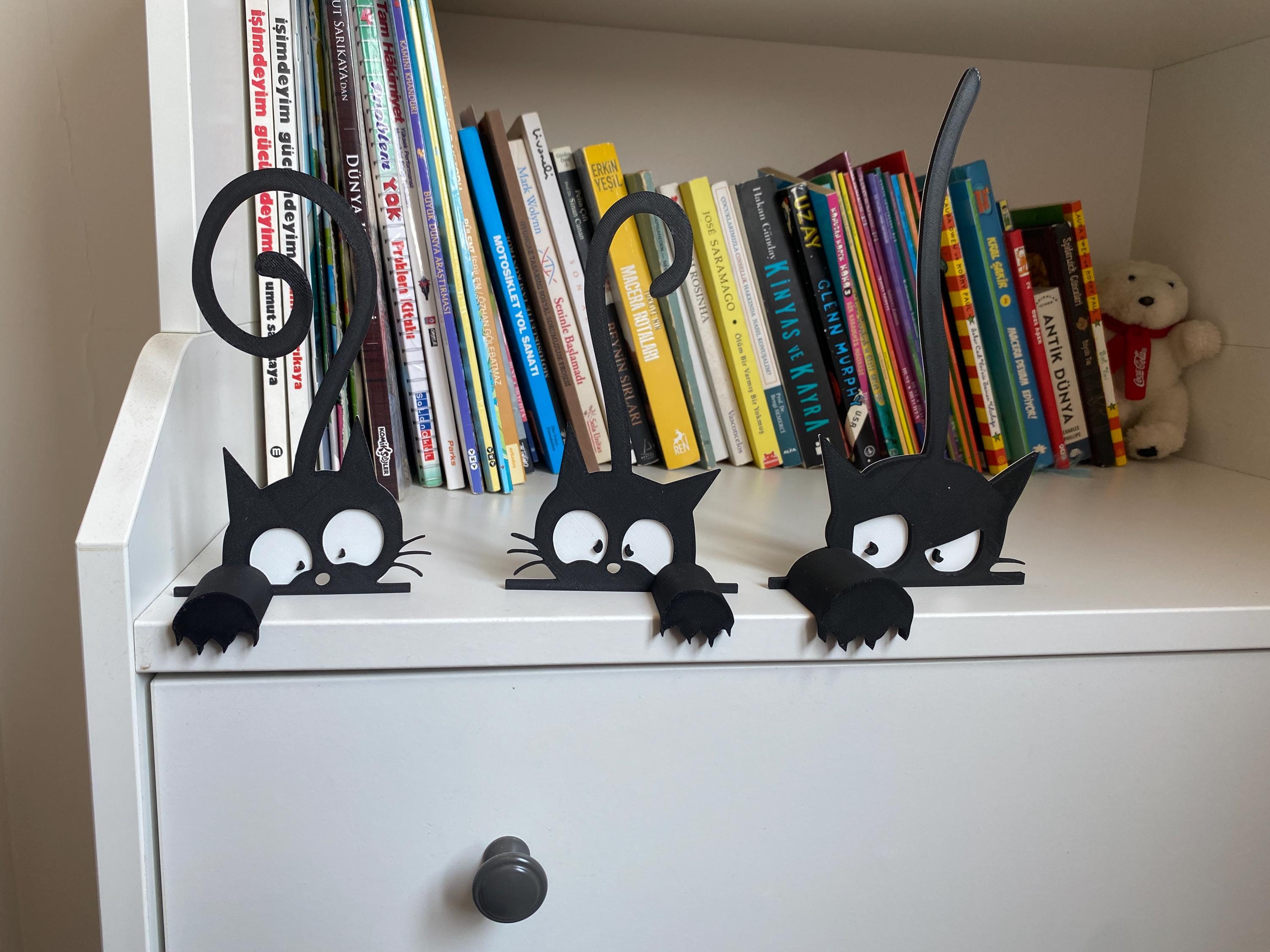 3D Printed Cat Shelf Decor: Modern PLA Cat Figurines - Etsy