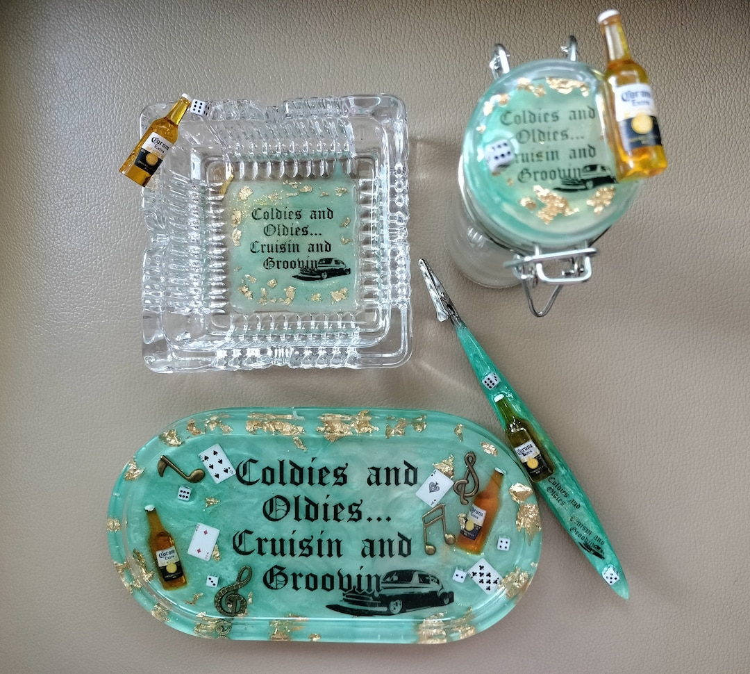 Coldies and Oldies Cruisin and Groovin Rolling Tray Set - Etsy