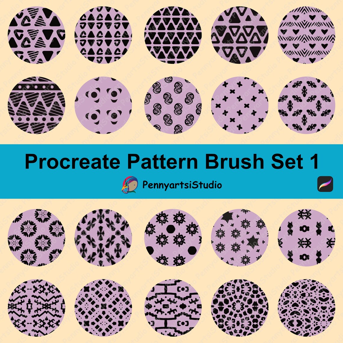 50 Seamless Pattern Procreate Brushes Digital Pattern Brushes - Etsy