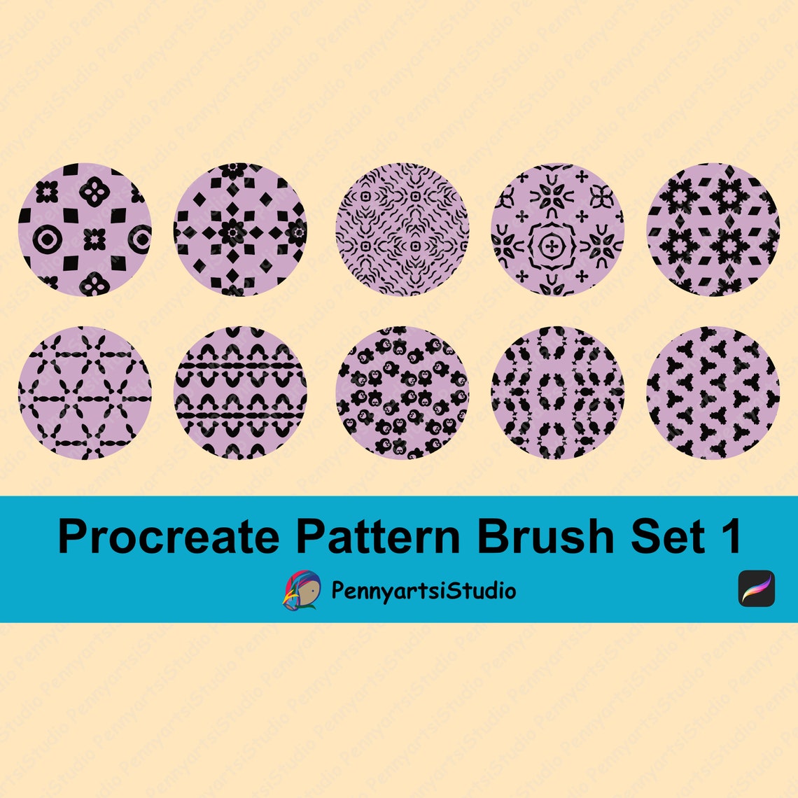 50 Seamless Pattern Procreate Brushes Digital Pattern Brushes | Etsy