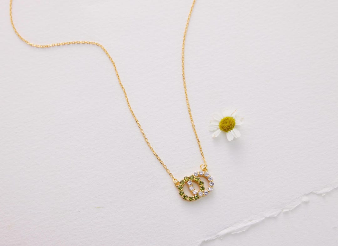 Custom Infinity Necklace • Two Birthstone Necklace • Interlocking ...