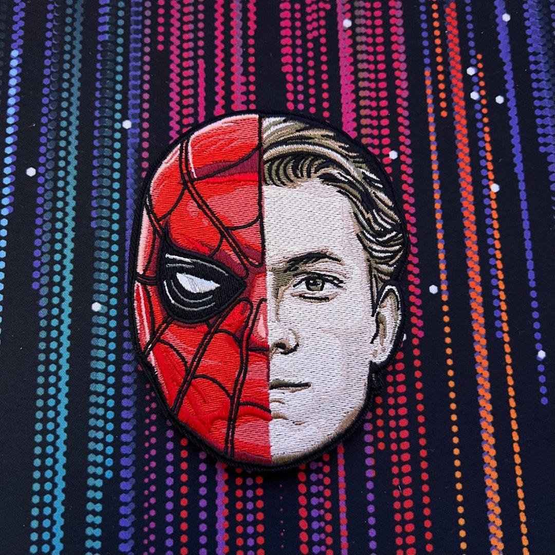 Spider Man Split Face Tom Holland Embroidered Velcro Morale Patch - Etsy