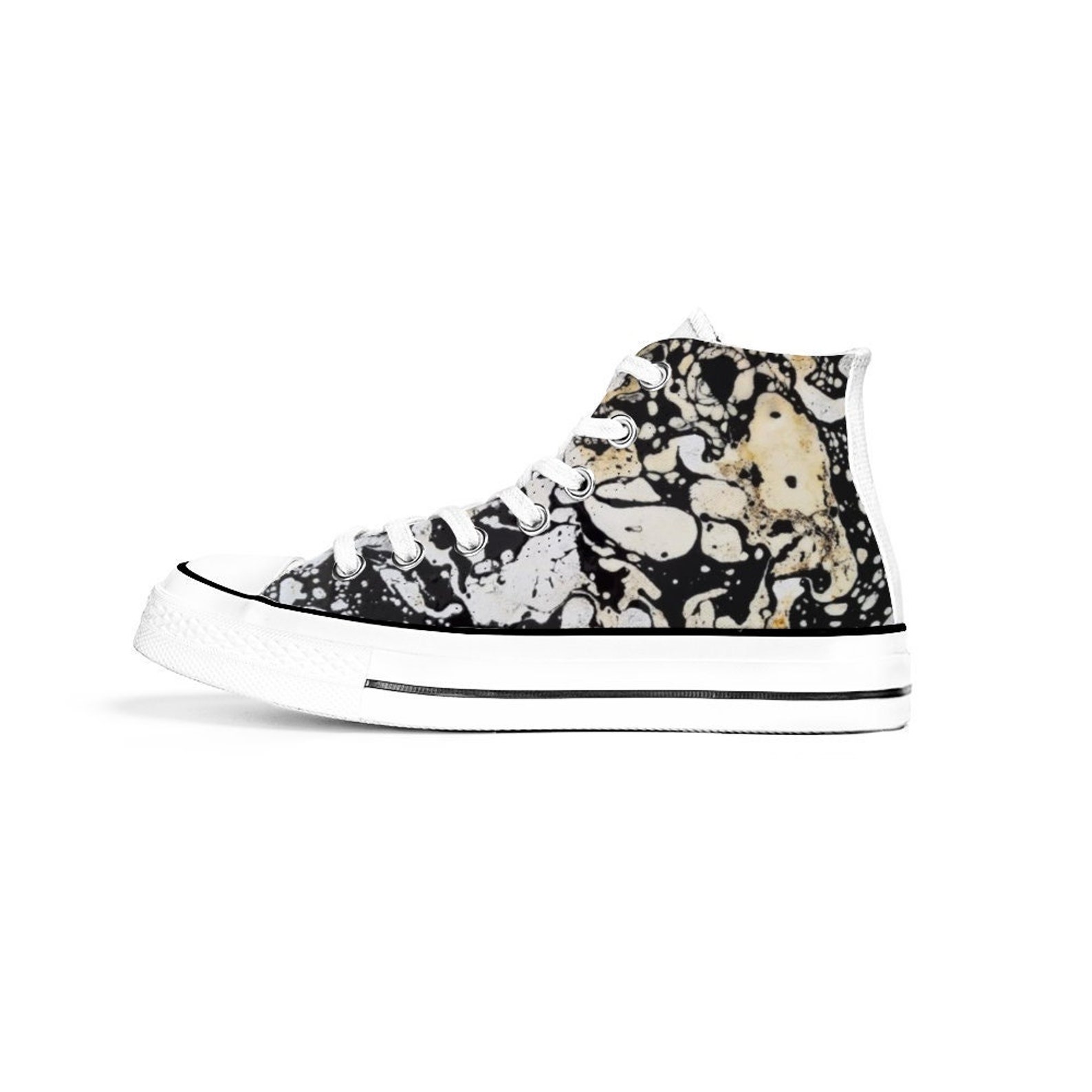 Abstract Shoes Black & White Sneakers Converse High Tops - Etsy