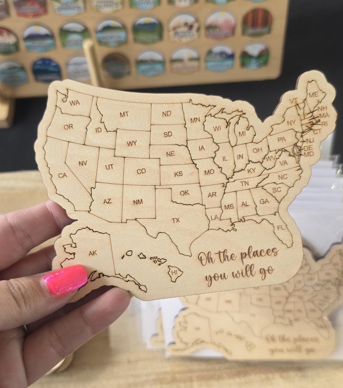 Personalized US Travel Map. Choose Ornament or Magnet. Color-in ...