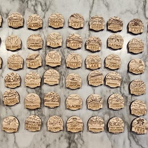 63 National Park Wooden Tokens: Adventure Tracker Keepsakes - Etsy