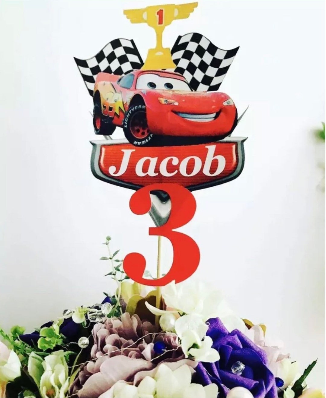 Personalised Car Theme Cake Topper for Young Kids - Quick Dispatch - Etsy