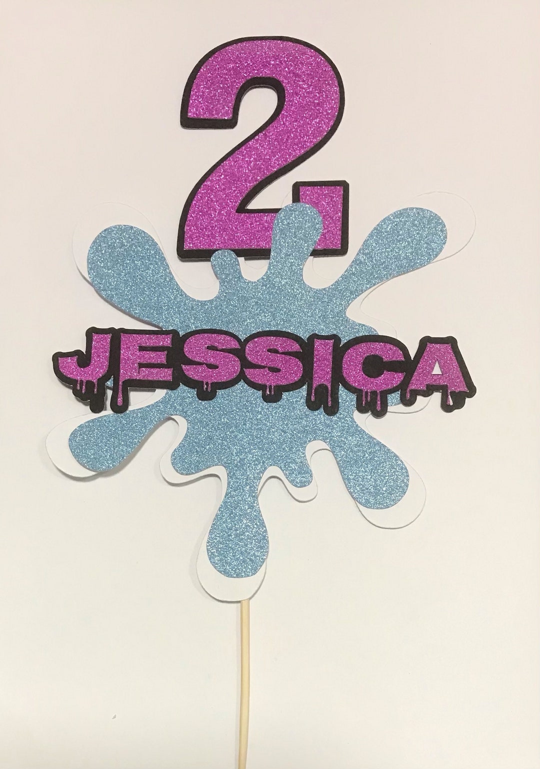 Personalised Splash Baby Girl Birthday Cake Topper - Etsy