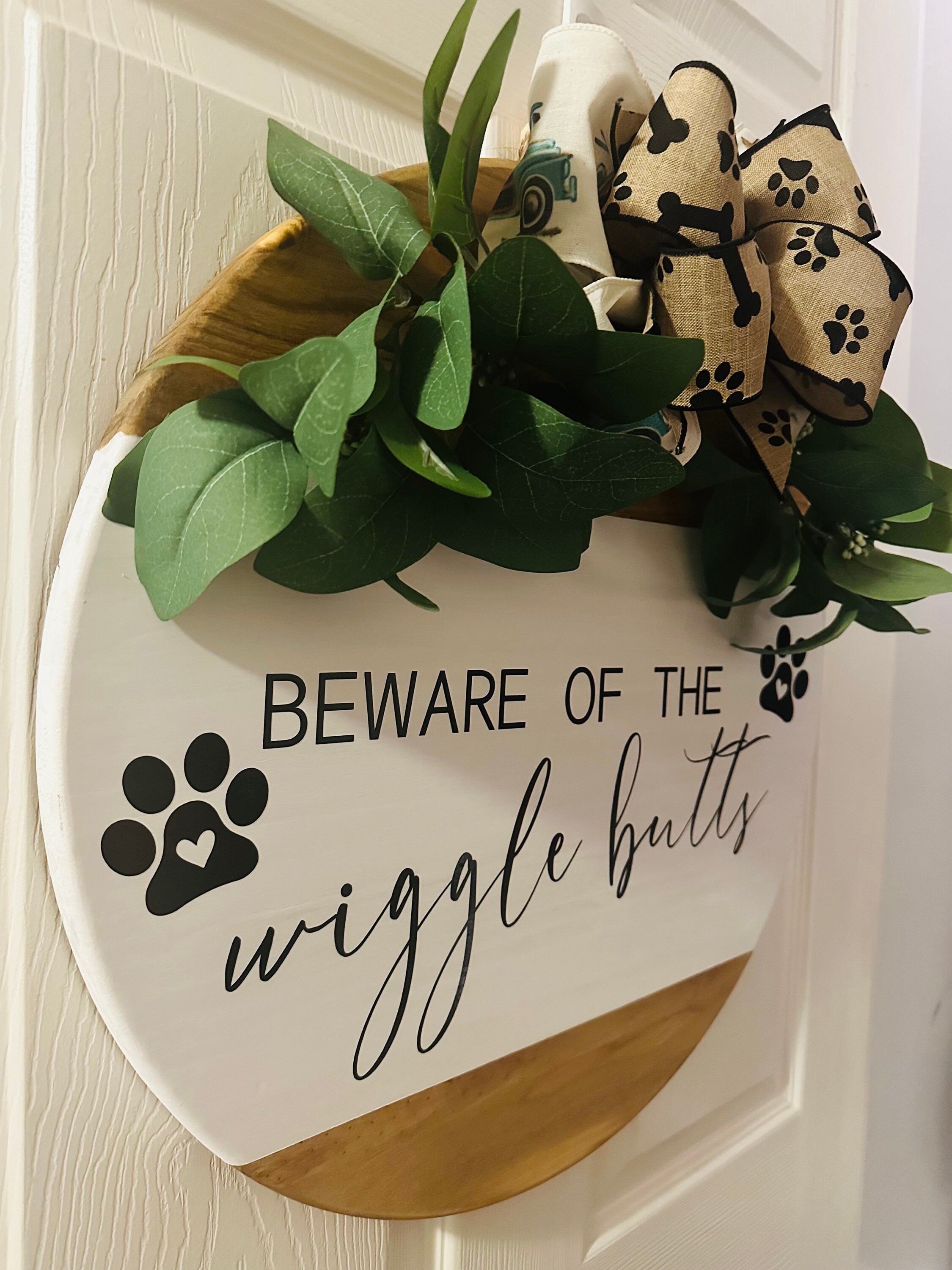 Wiggle Butts Sign, Interchangeable Dog Sign, Dog Paw, Door Hanger ...