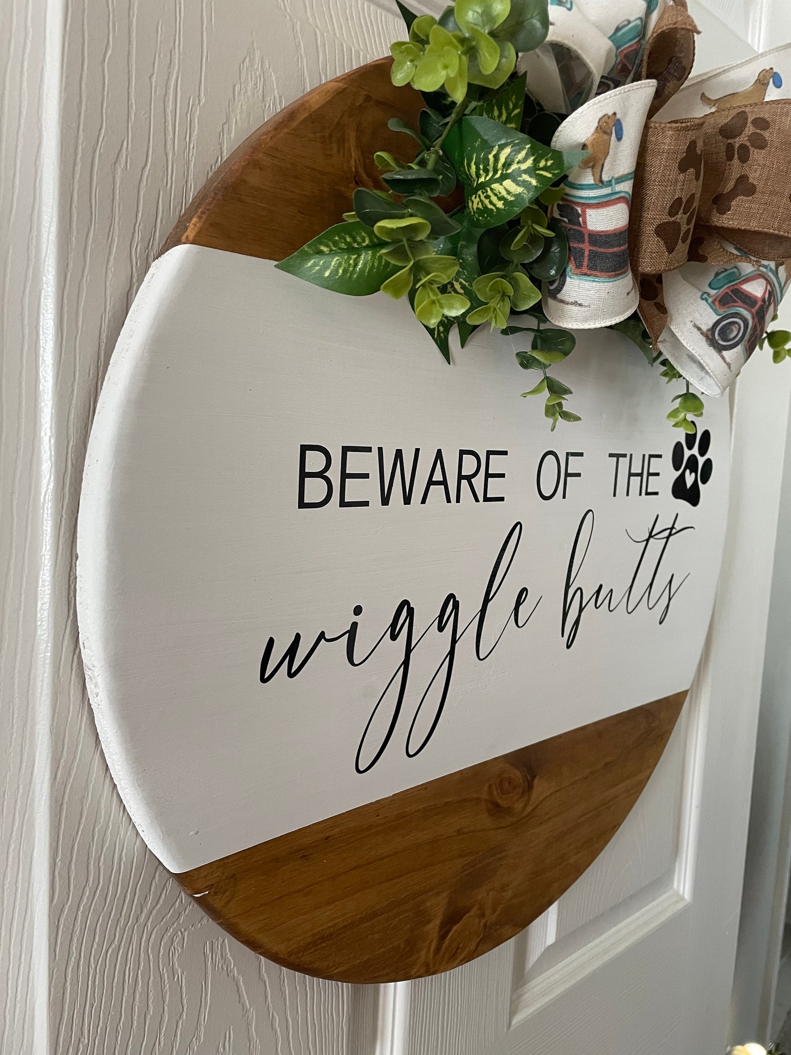 Wiggle Butts Sign, Interchangeable Dog Sign, Dog Paw, Door Hanger ...