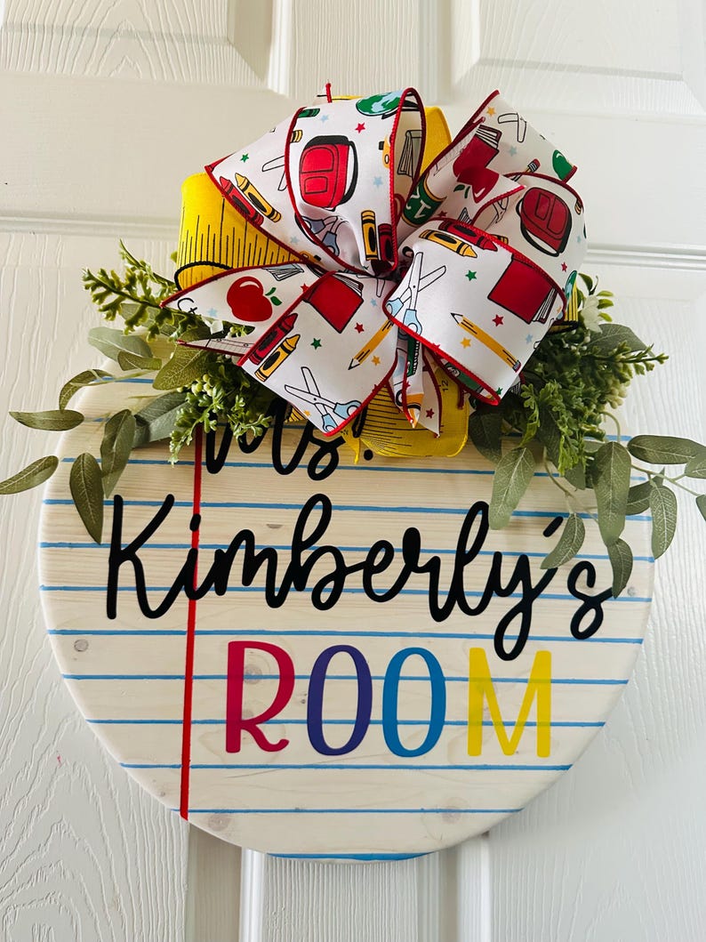 Teacher Classroom Sign, Door Hanger, Classroom/daycare, Notebook Paper ...