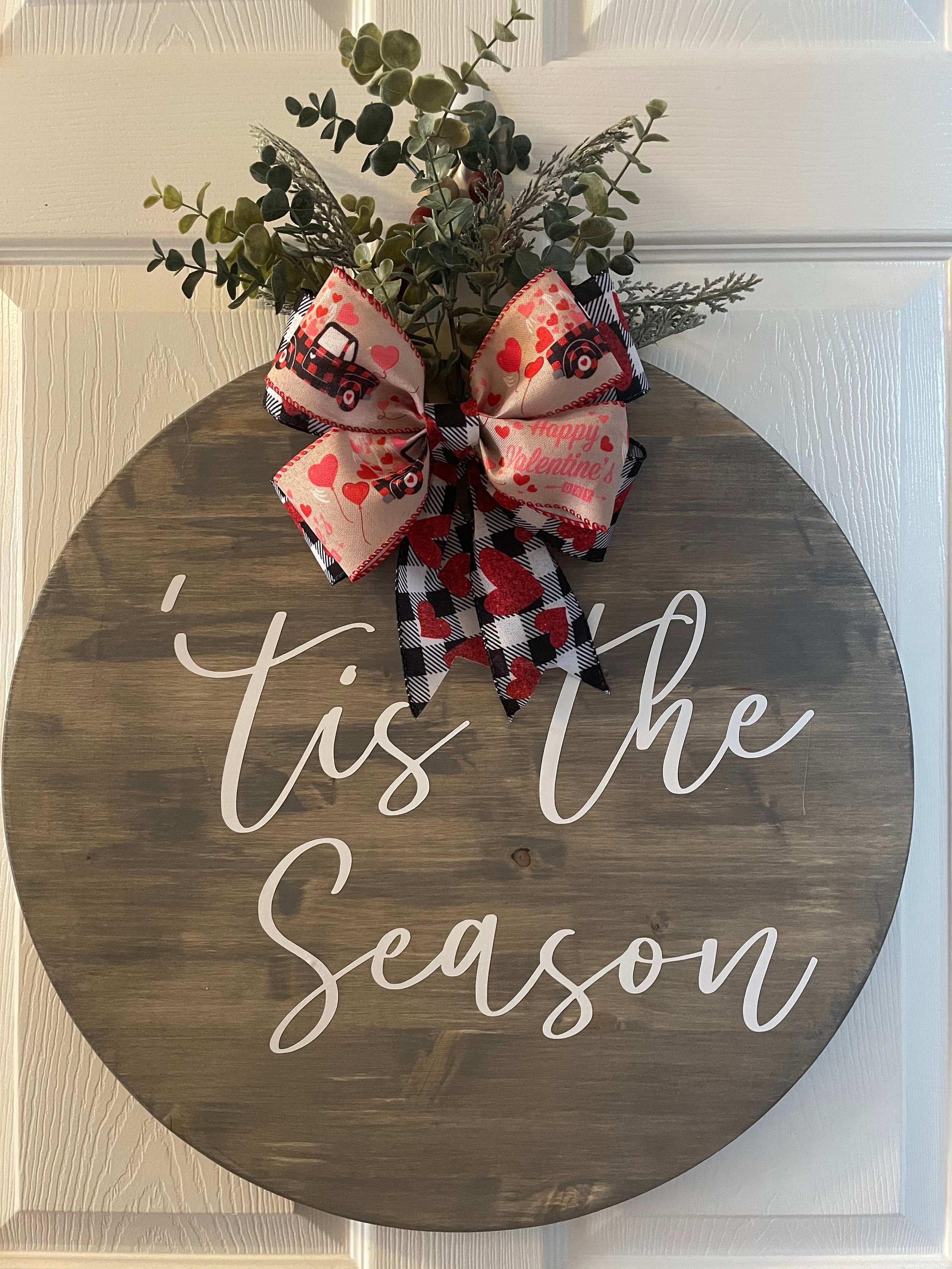 Tis the Season Sign, Door Sign, Round Sign, Wooden Sign - Etsy