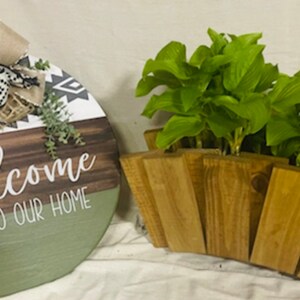 Tribal, Welcome to Our Home Door Hanger With Interchangeable Bow, Green ...