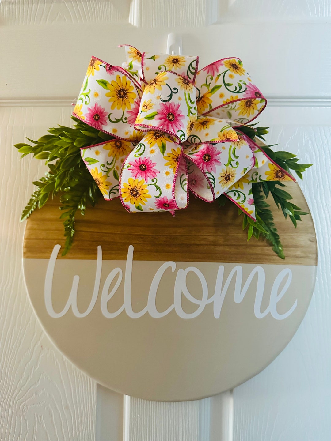 Everyday Welcome Sign, Wooden Door Hanger, Front Door Wreath, Wood Sign ...