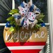 American Flag, Patriotic Welcome Sign, Red/white/blue, Polka Dots ...