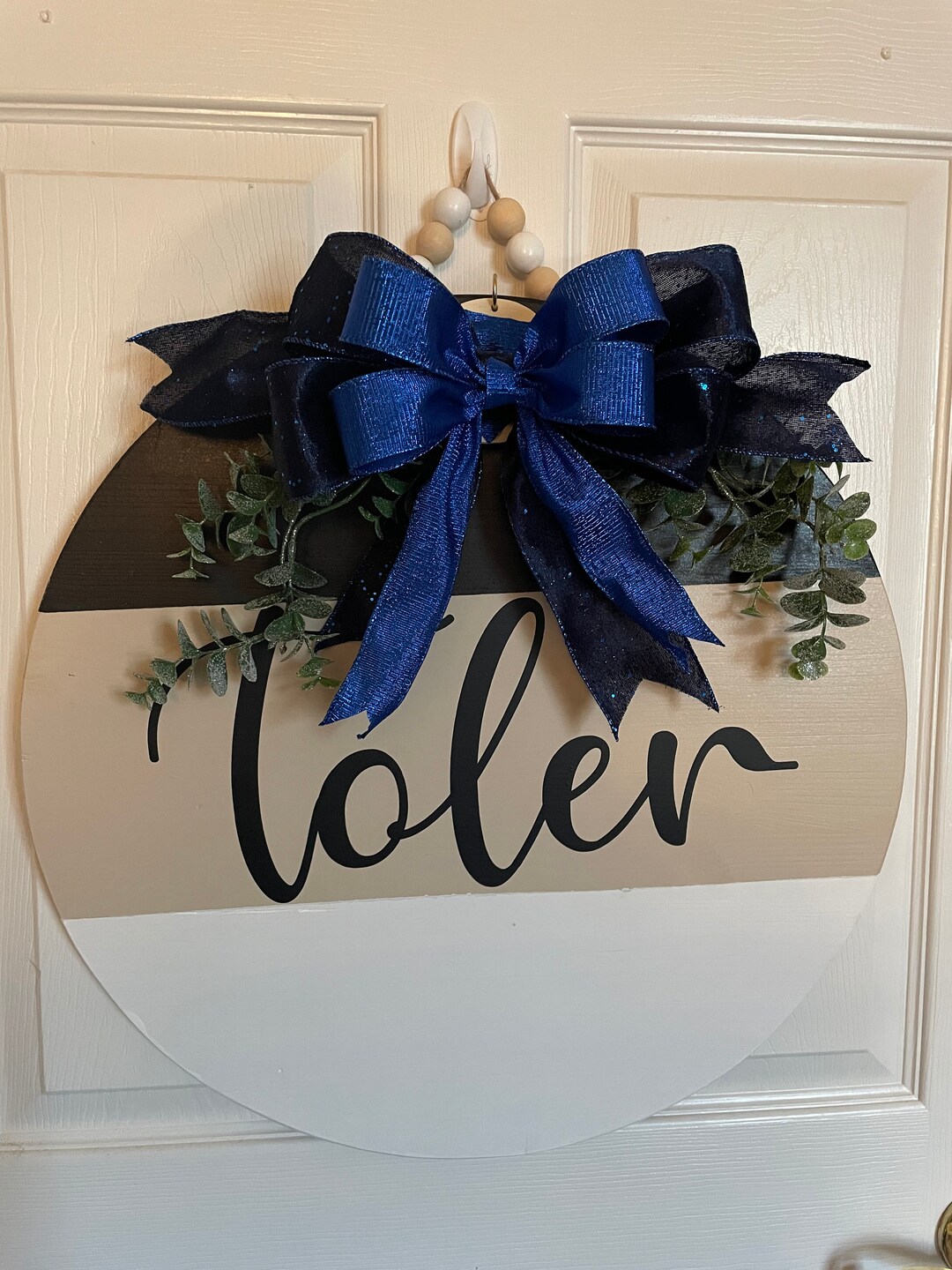 Personalized Family Name Interchangeable Welcome Sign, Last Name, Round ...