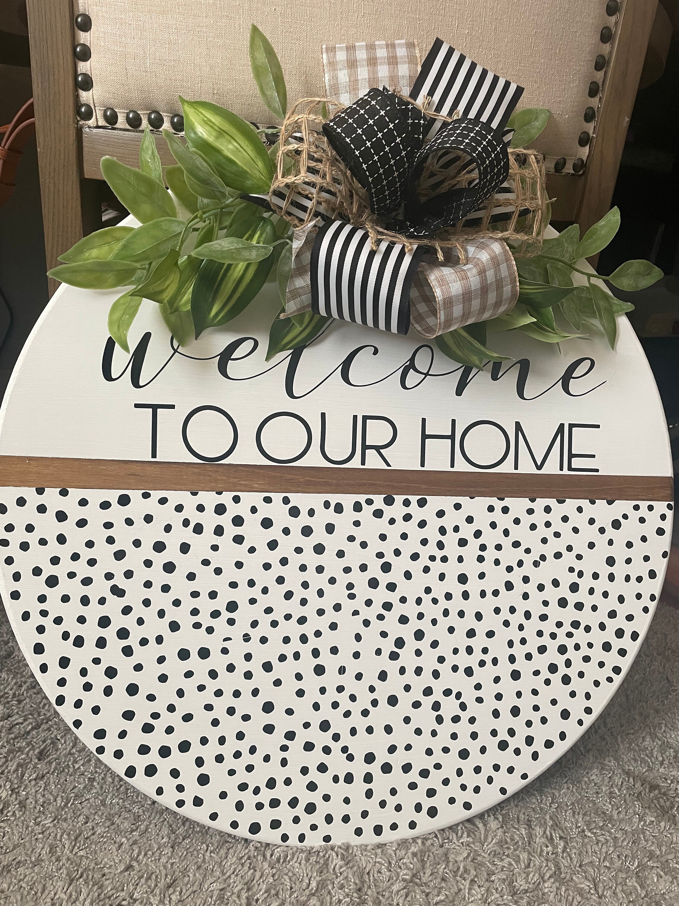 Welcome to Our Home Door Hanger With Interchangeable Bow, Welcome Sign ...