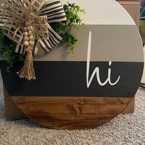 Hi Sign, Interchangeable Welcome Sign, Door Wreath, Front Door Decor ...