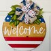 American Flag, Patriotic Welcome Sign, Red/white/blue, Polka Dots ...