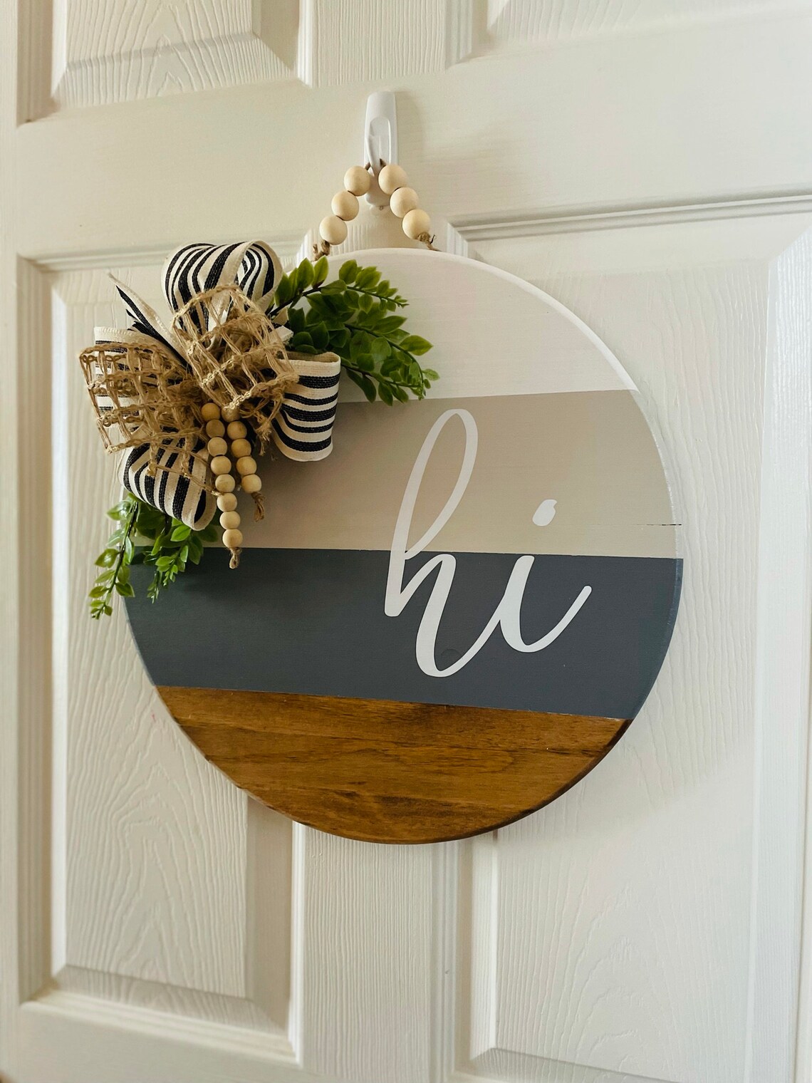Hi Sign Interchangeable Welcome Sign Door Wreath Wood Sign - Etsy