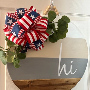 Hi Sign, Interchangeable Welcome Sign, Door Wreath, Front Door Decor ...