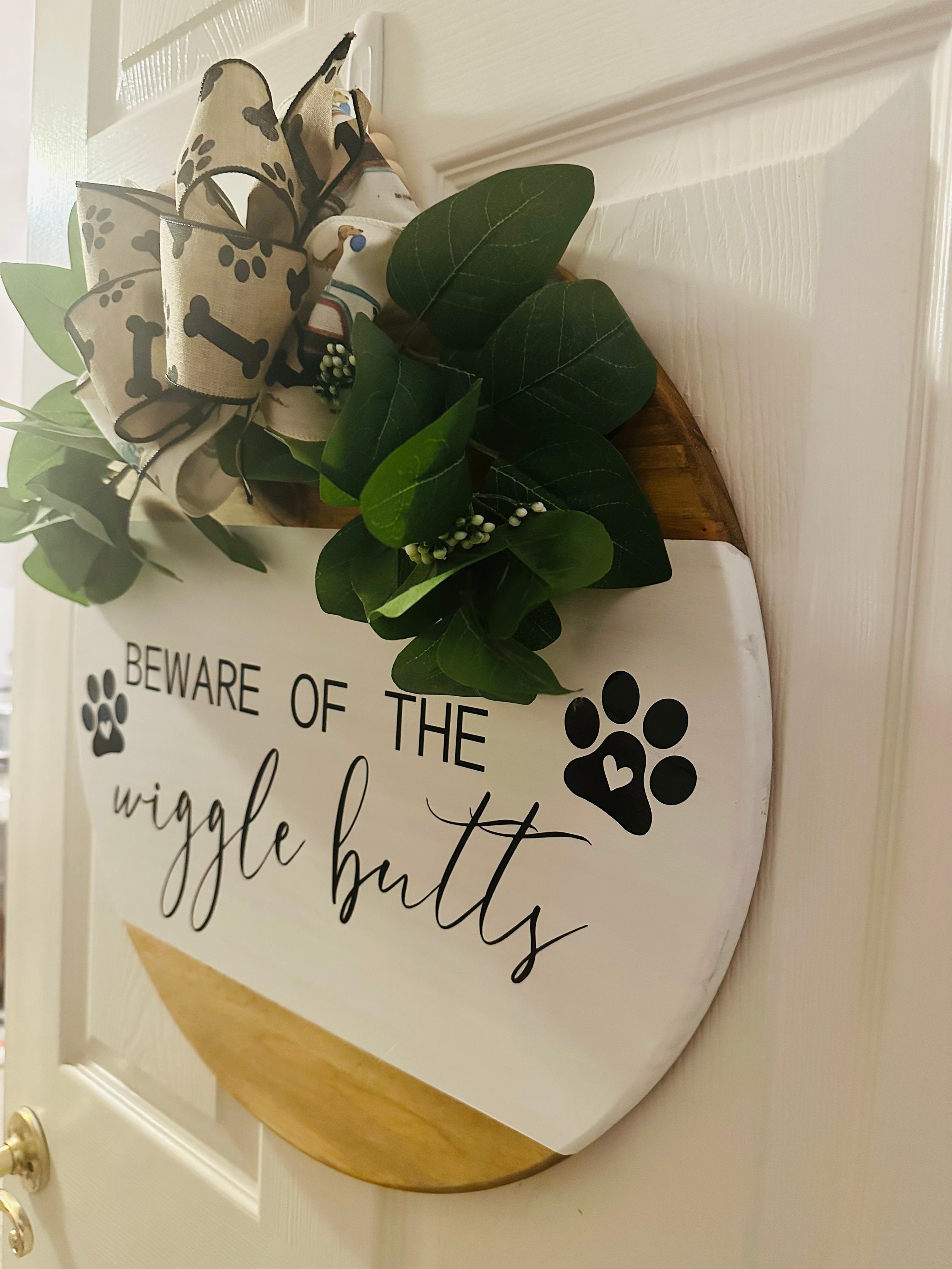 Wiggle Butts Sign, Interchangeable Dog Sign, Dog Paw, Door Hanger ...