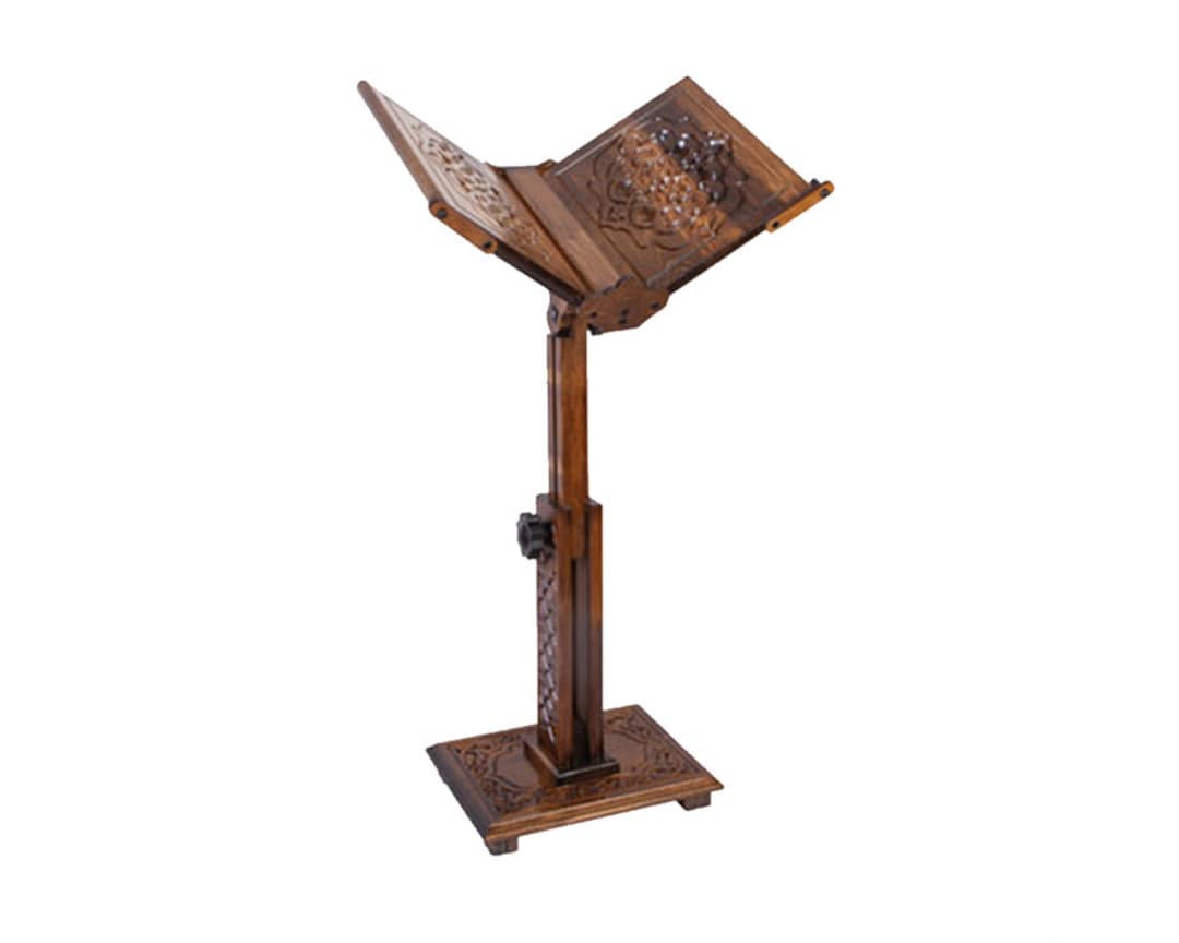 Islamic Book Stand, Adjustable Book Stand Made of Carved Wood, Quran ...