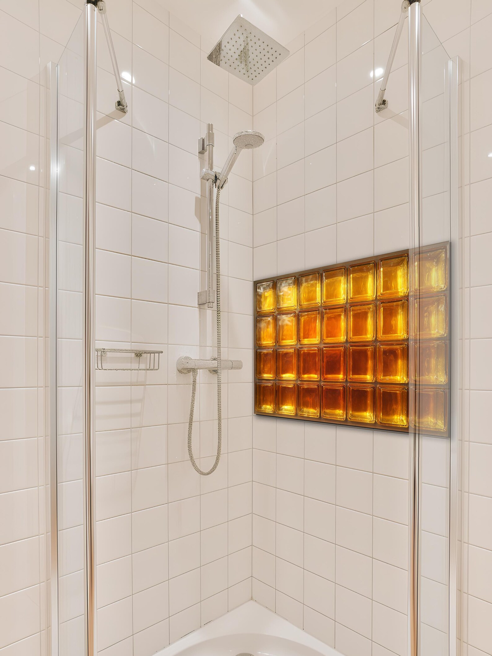 Tempered Glass Backsplash for Stove – Amber Glass Blocks Look - Etsy