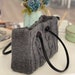 Crochet Bag, Luxury Bag, Dark Grey Bag Knitted Tote Bag, Woolen Yarn ...