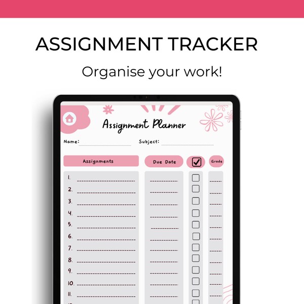 Homework Planner - Etsy