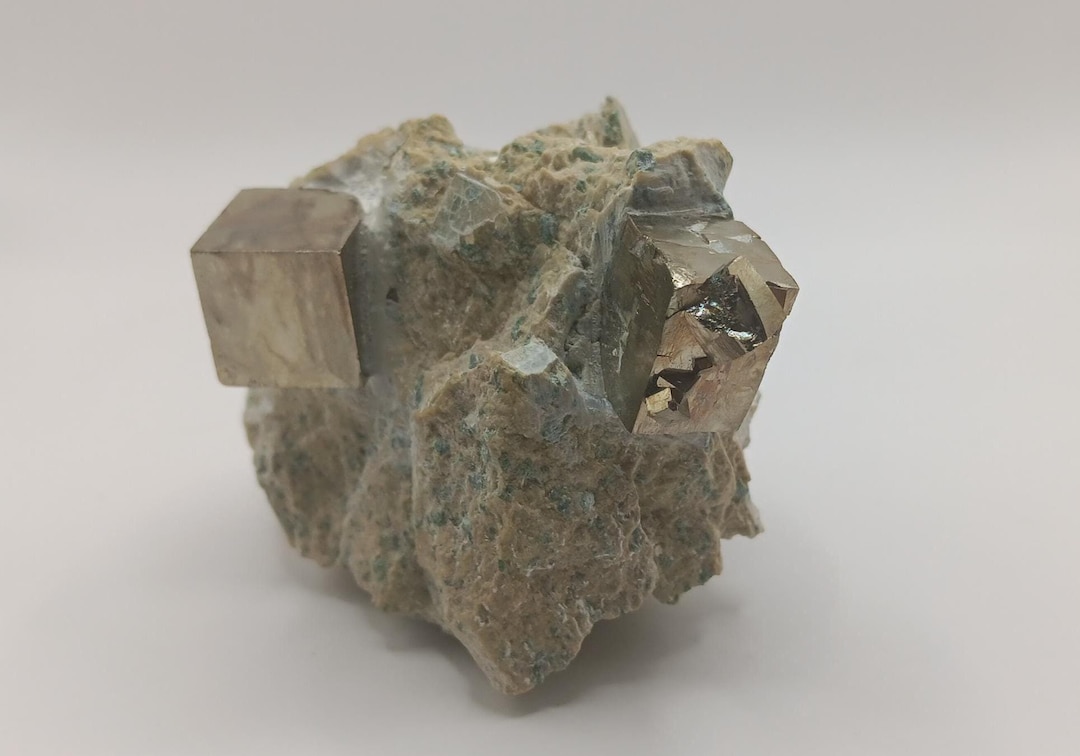 Pyrite Cubes in Matrix A Grade on Matrix, Natural Mineral Specimen ...